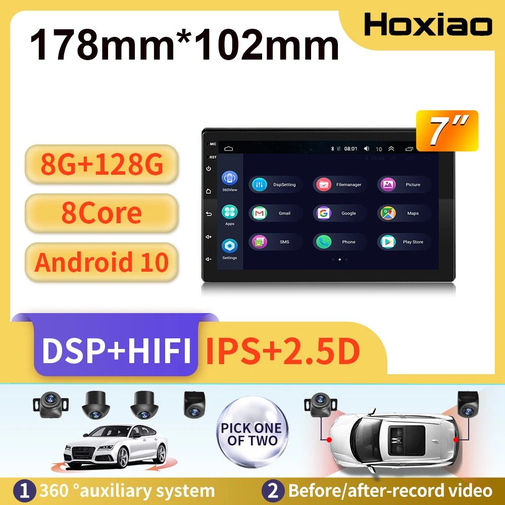 7 Polegada android 10 2 din rádio do carro 8 core para honda hyundai ...