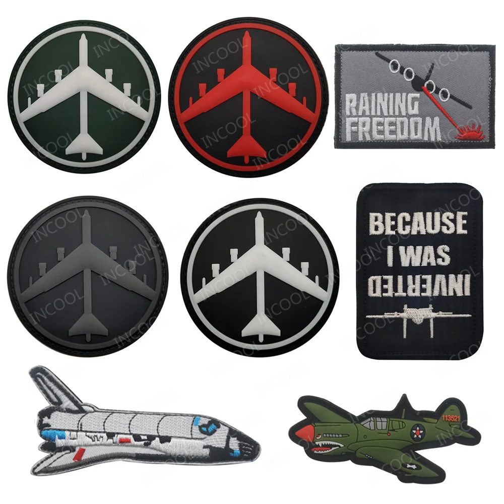 PVC-Rubber-Plane-Patch-Aircraft-Embroidered-Patches-Airplane-Glow-In-Dark-Appliqued-For-Clothing ...