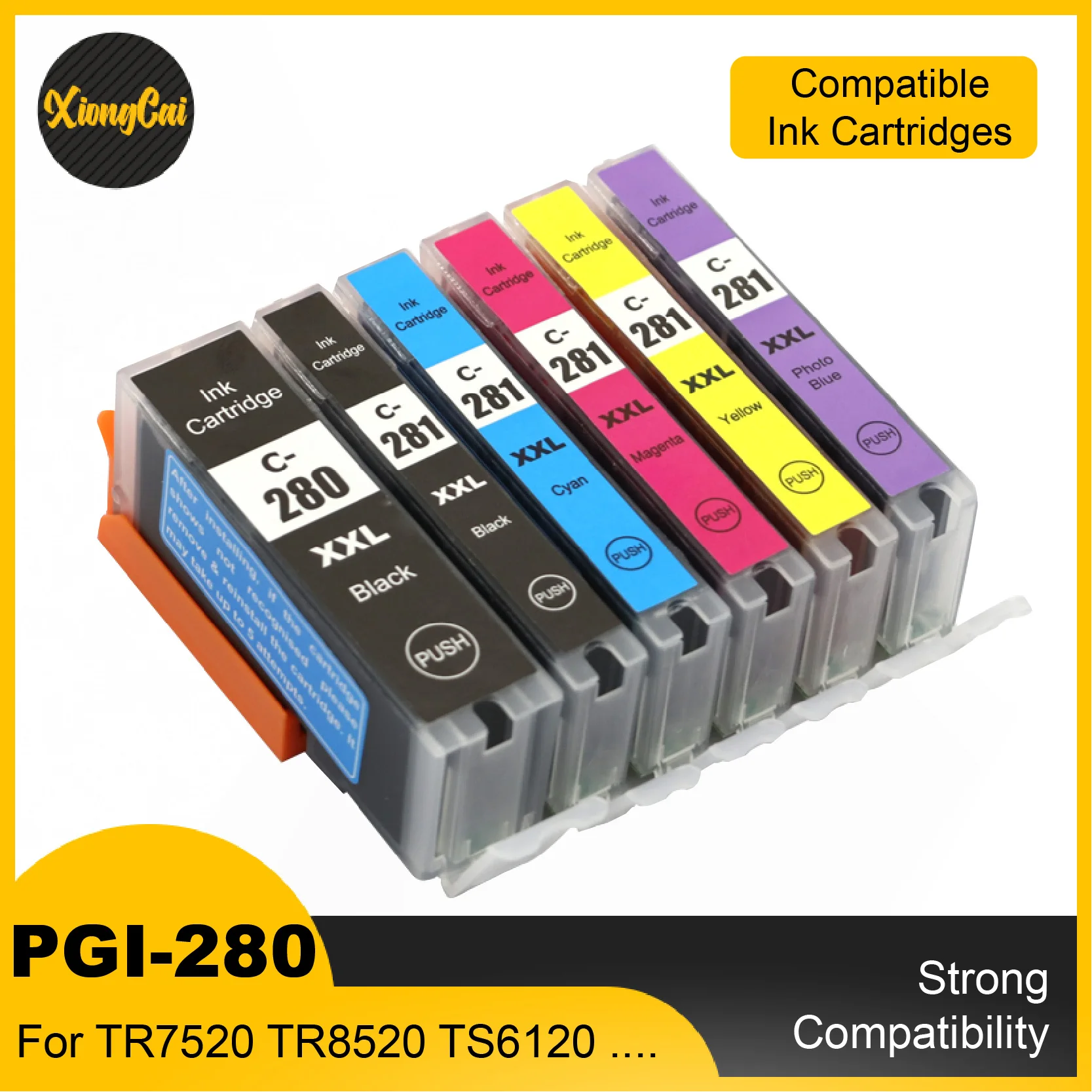 PGI280 PGI-280 CLI-281 compatible Ink Cartridge For Canon TR7520 TR8520 ...