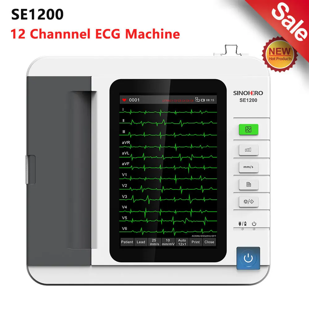 Se1200 Full Touch Electrocardiograph 12 Channel 12-lead Ecg Machine Lcd ...
