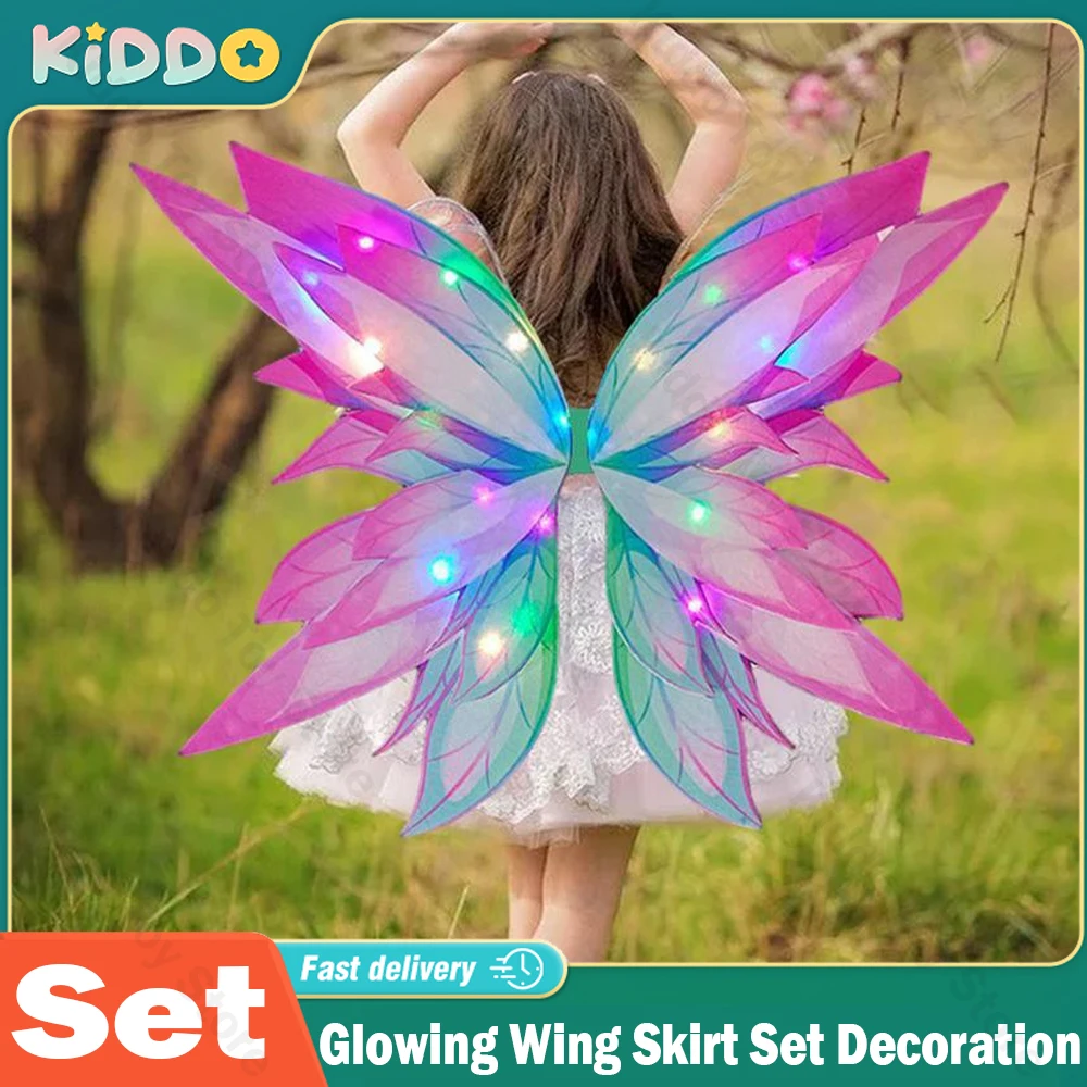 Women-Girl-Angel-LED-Glowing-Wing-Skirt-Set-Light-Up-Wings-for-Kids ...