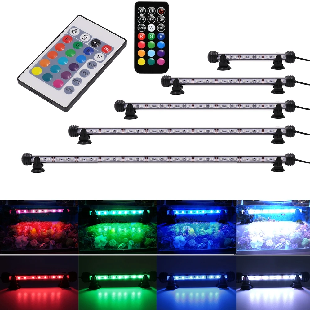 19CM-29CM-39CM-49CM-59CM-Fish-Tank-Light-Bar-RGB-Remote-Control-Diving ...