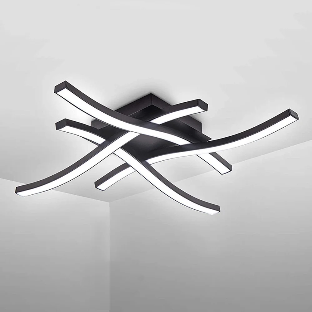24W LED Modern Ceiling Lamp For Living Room Bedroom Interior Lighting Kitchen Forked Shaped ...