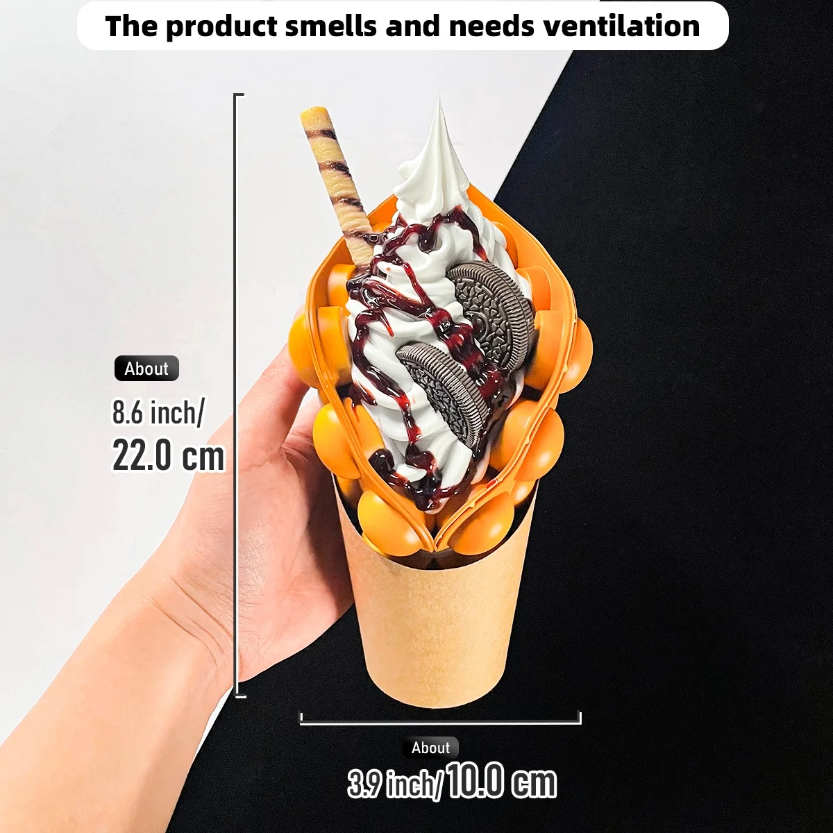 Realistic Artificial Puffs Ice Cream Fake Food Waffle Model Muffin ...