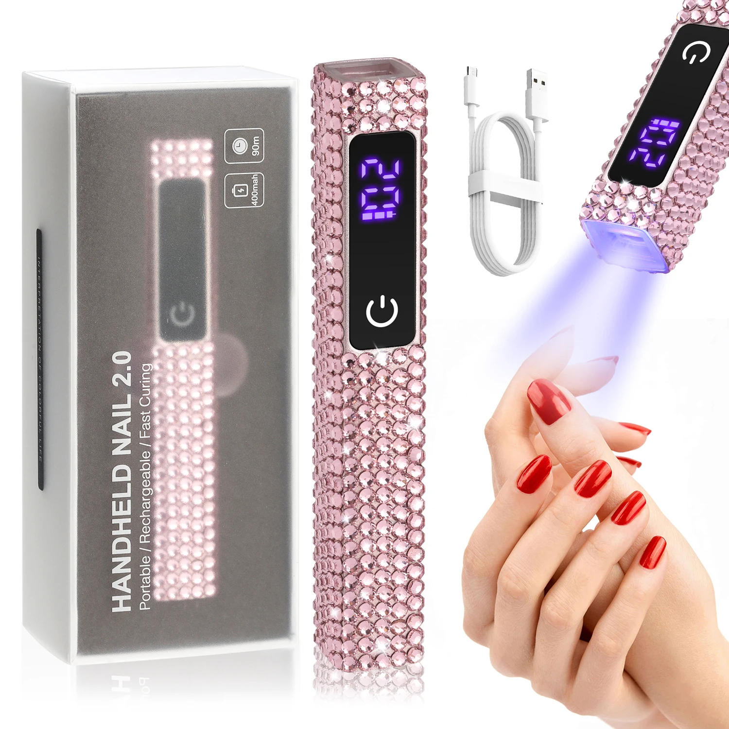 Portable Handheld Mini Nail Lamp For All Gel Polish Quick Dry USB ...