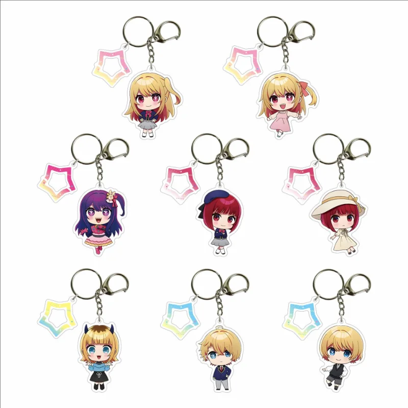 Oshi No Ko Anime Keychain Hoshino Ai Aqua Ruby Arima Kana Kurokawa ...