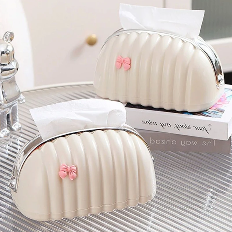 Cream-Wind-Shell-Tissue-Box-Spring-Drawer-Box-Living-Room-Coffee-Table ...