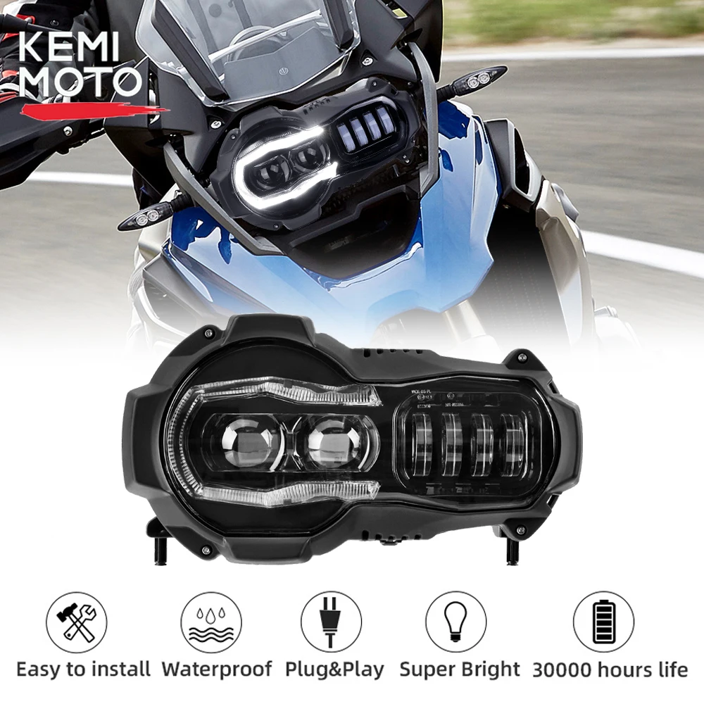For-BMW-R1200GS-2013-2018-LED-Headlight-R-1200GS-K50-ADV-Adventure-LED ...