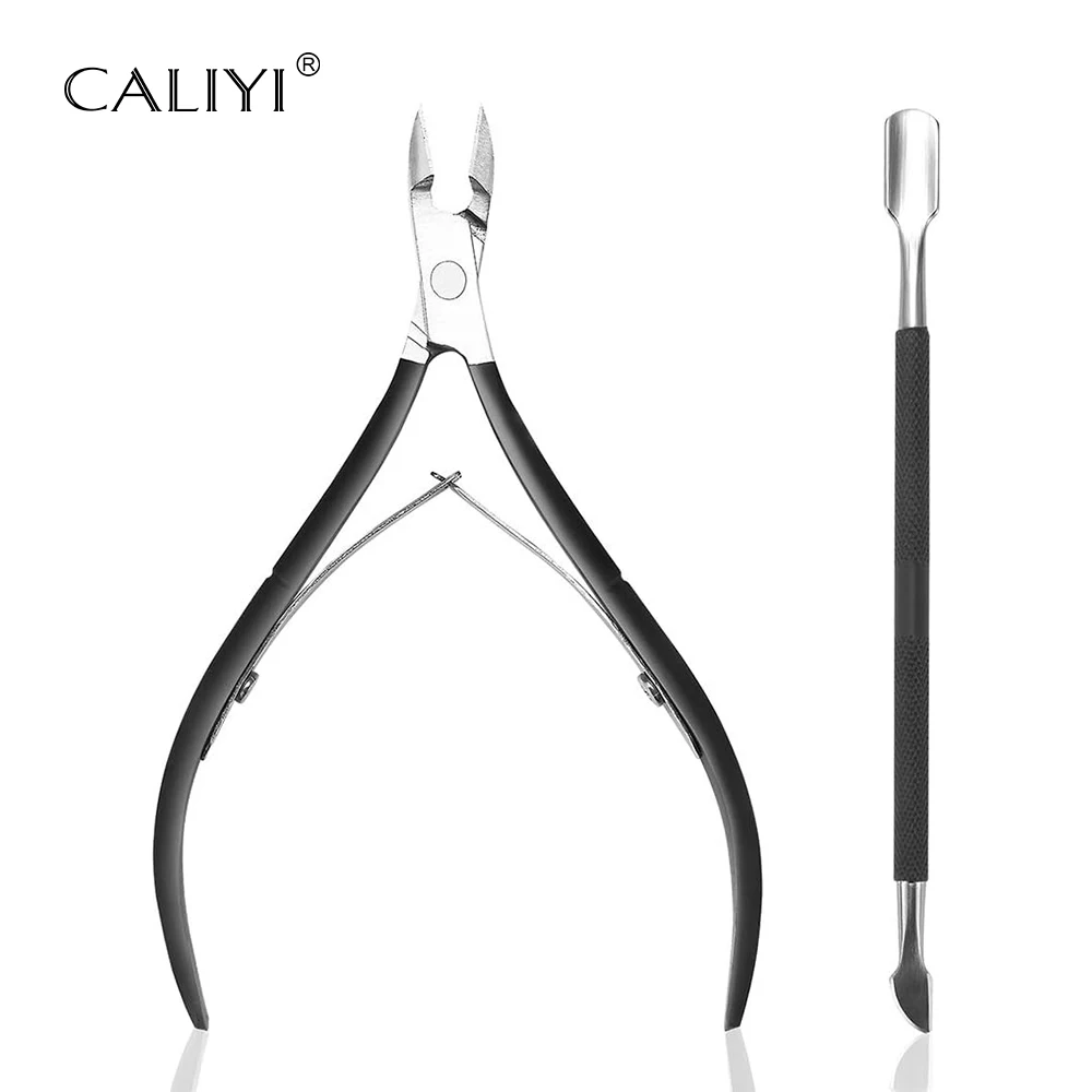 Professional Cuticle Cutter Pusher Trimmer Manicure Tools with Double ...