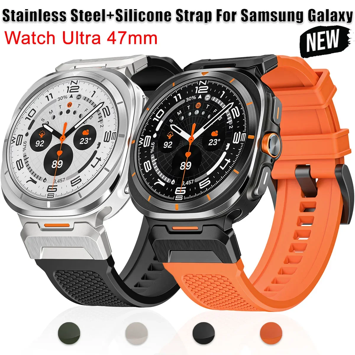 Silicone-Strap-for-Samsung-Galaxy-Watch-Ultra-47mm-QuickFit-Stainless ...