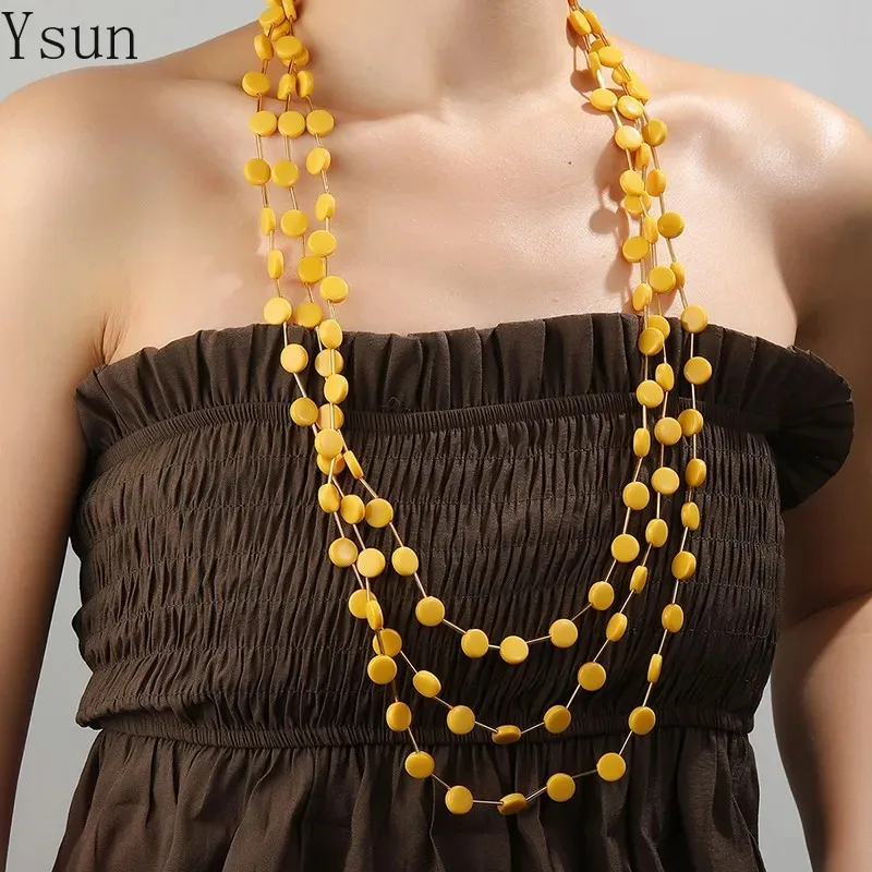 Trendy-Bohemian-Beaded-Chain-Necklaces-for-Women-Colorful-Resin ...