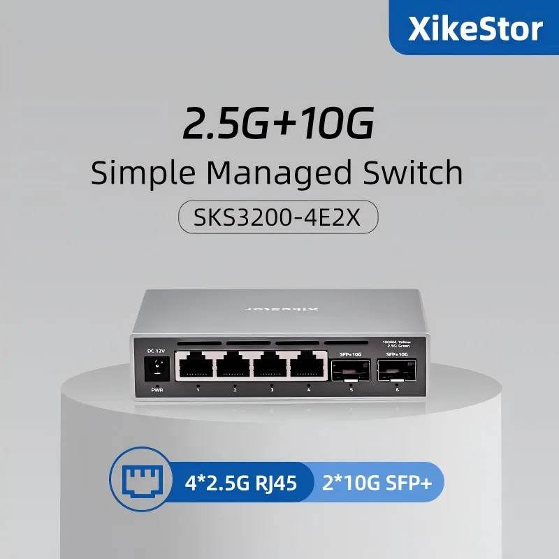 XikeStor-6-Ports-Simple-Managed-Switch-4-Port-2-5G-RJ45-2-Port-10G-SFP ...