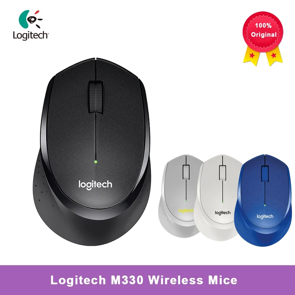 Logitech-M330-Silent-Wireless-Mouse-2-4GHz-USB-1000DPI-Receiver-Optical ...