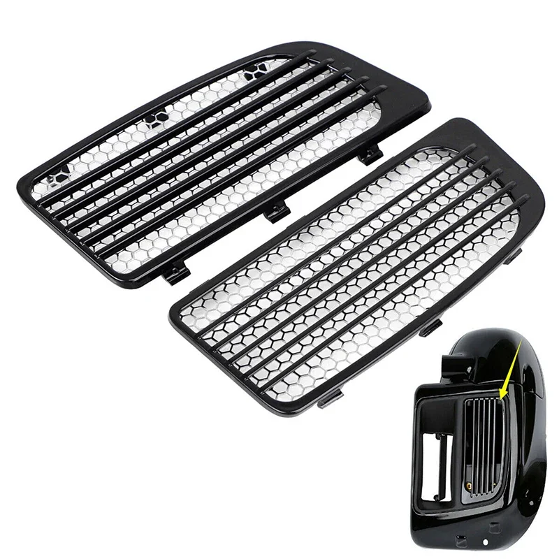 1-Pair-Motorcycle-Radiator-Grills-With-Screen-For-Harley-Touring ...