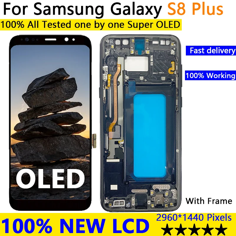 OLED-Display-For-Samsung-Galaxy-S8-Plus-G955-G955F-LCD-with-Frame-Touch ...