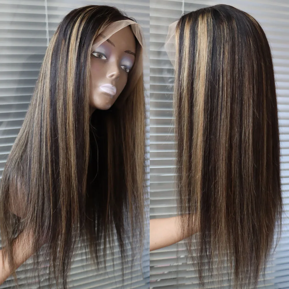 1B Grey Highlight Piano Color Virgin Remy Human Hair Lace Frontal ...