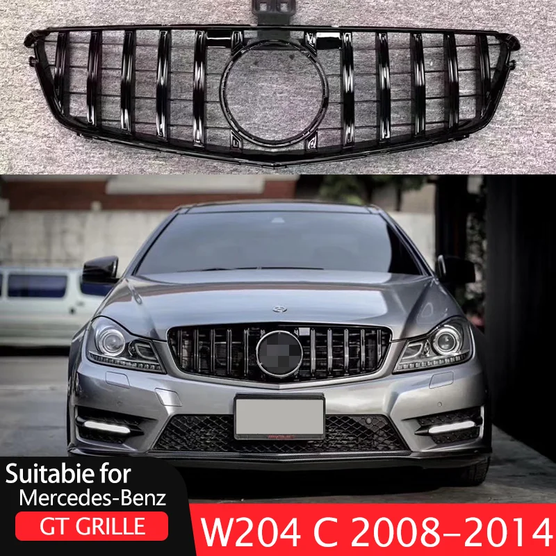 Chrome-Silver-GT-Style-Car-Front-Bumper-Grill-Grille-For-Mercedes-Benz ...