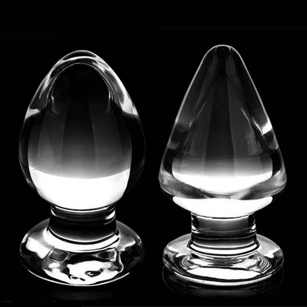 60mm Large Crystal Butt Plug Big Pyrex Glass Anal Dildo Bead Fake Anus ...