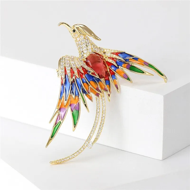 Multicolor-Crystal-Phoenix-Brooch-Pin-For-Women-Men-Enamel-Flying ...