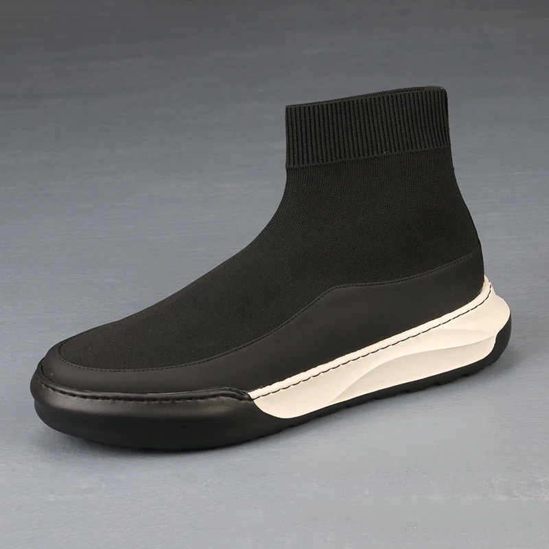 Men's shoes fashion new thick-soled high-top socks fashion young men's ...