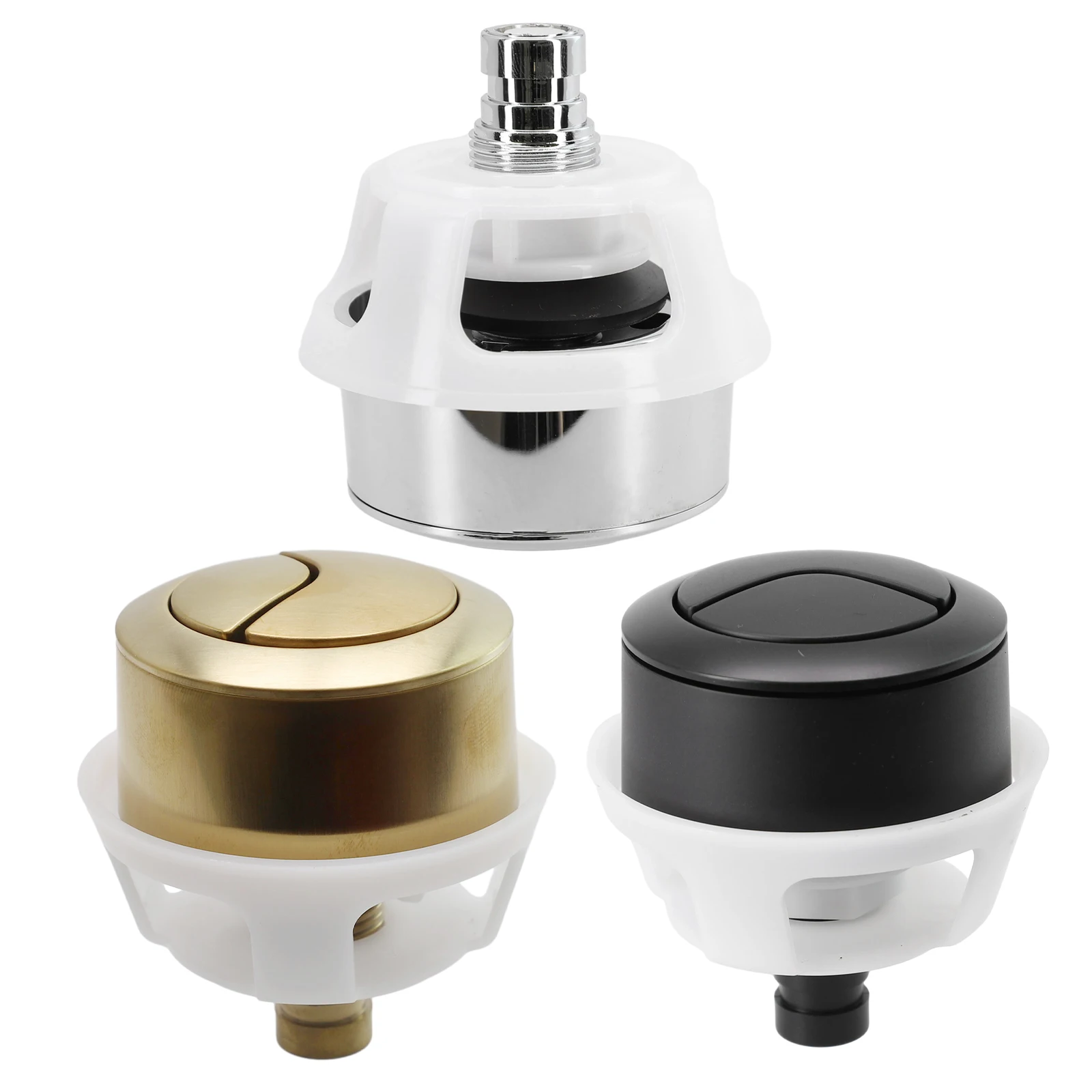 Dual-Flush-Toilet-Push-Button-Round-Shape-Toilet-Water-Switch-Gold ...
