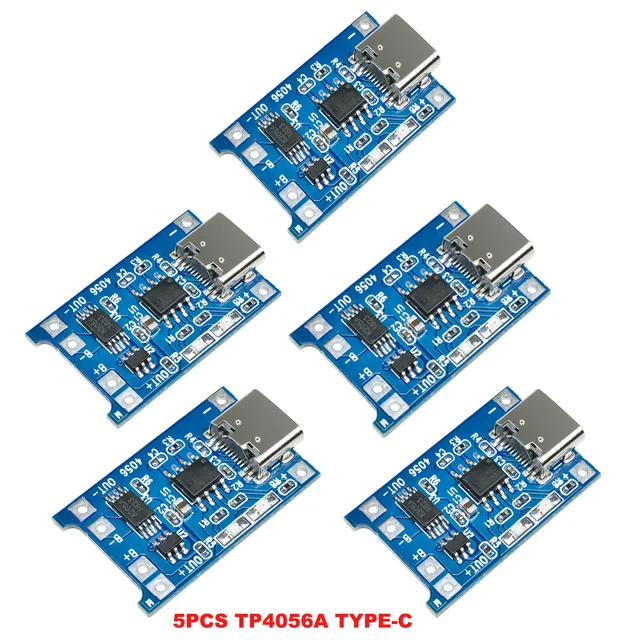 5PCS 5V 1A Micro USB 18650 Type-c Mini Lithium Battery Charging Board ...