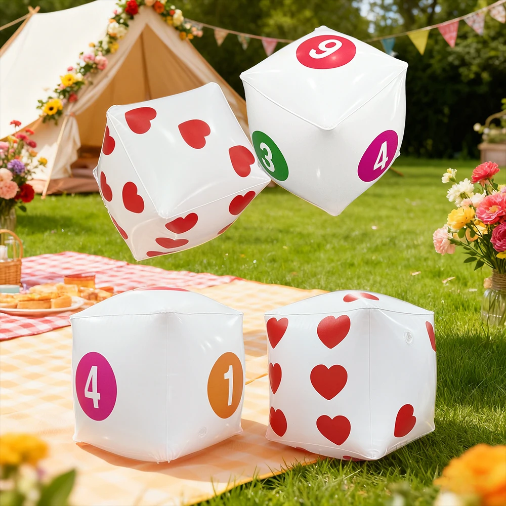 Inflatable Heart Dice Set - Valentine's Party Props Number Dice for ...