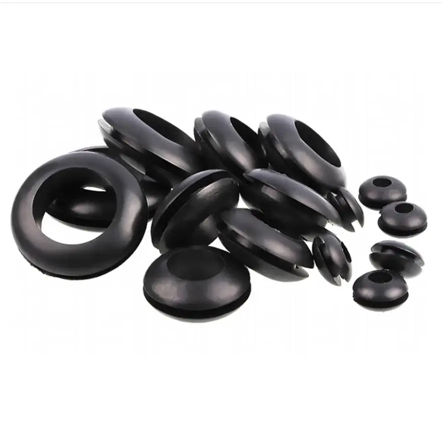 50pcs Rubber Plug With Hole Rubber Grommets Gasket Retaining Ring For ...