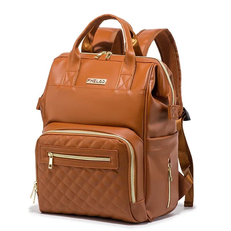 PU-Mummy-Bag-Diaper-Bag-Diaper-Bag-Backpack-PU-Leather-Mummy-Maternity ...