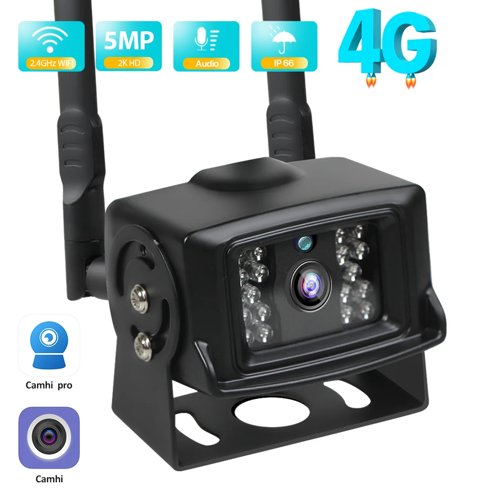 Wifi IP Camera 4G SIM Card 5MP HD Outdoor Bullet Car Camera 1080P ...