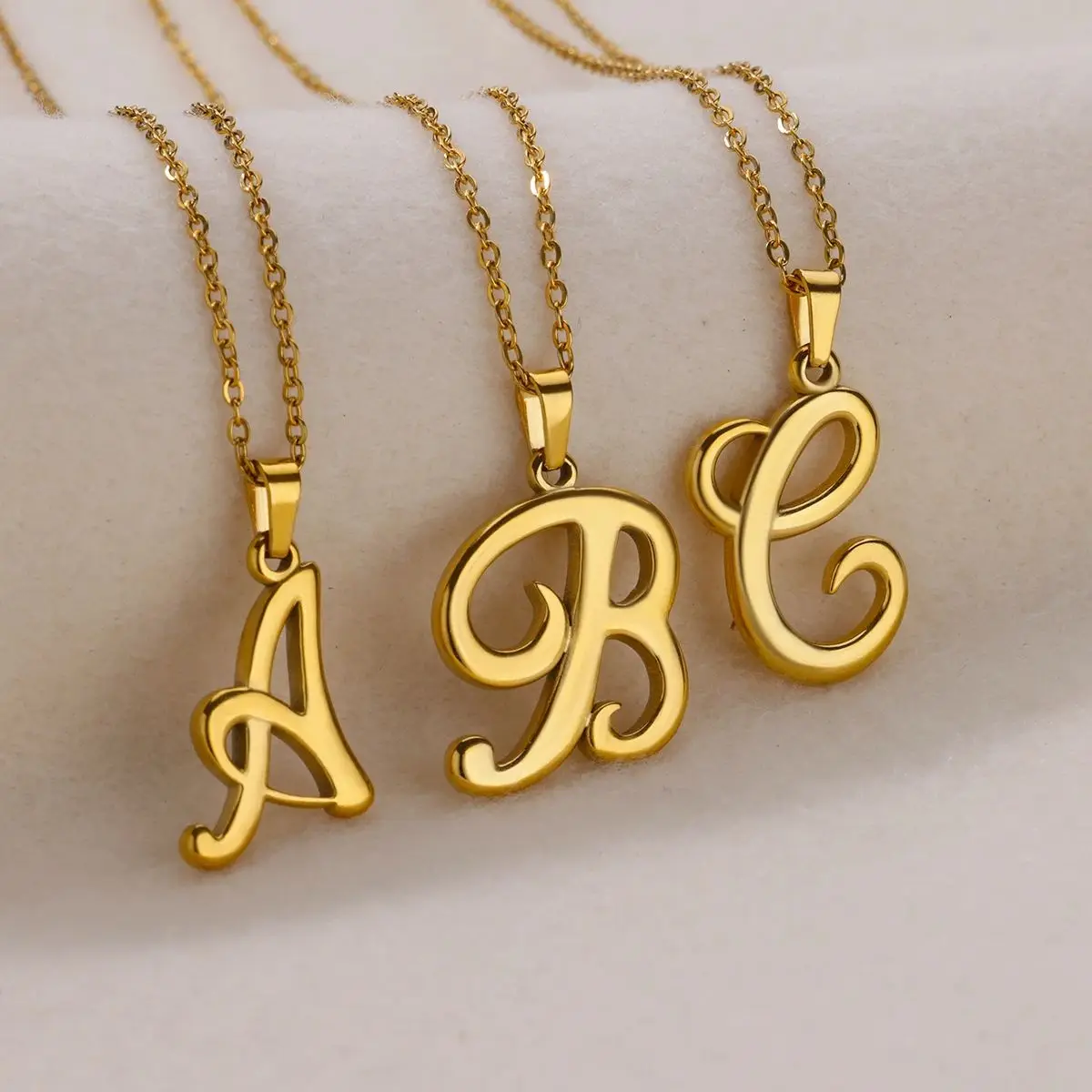 Initial-Letter-Necklace-for-Women-Stainless-Steel-Gold-Color-Necklaces ...