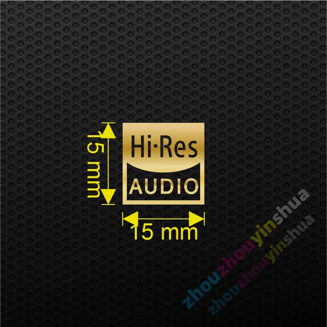 Hi-Res AUDIO small gold standard high quality audio certification metal ...