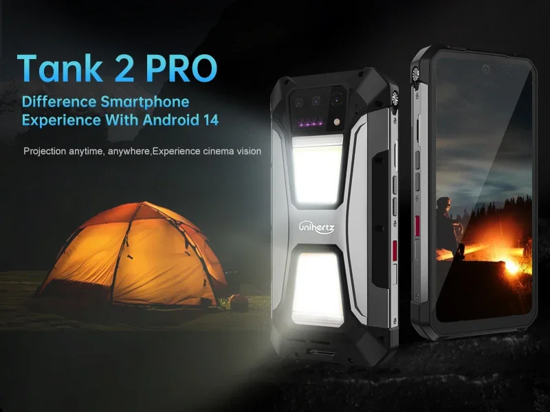 Unihertz tank 2 Pro 8849 rugged smartphone with projector 2.4K 23800 ...
