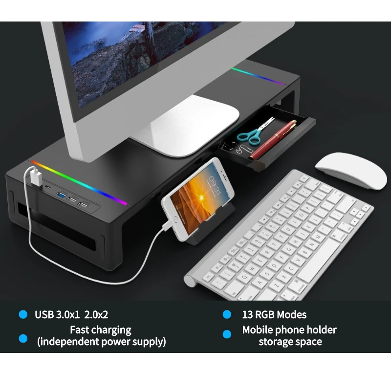 Multifunctional-Computer-Monitor-Stand-Laptop-Stand-Rgb-Light-Fast ...