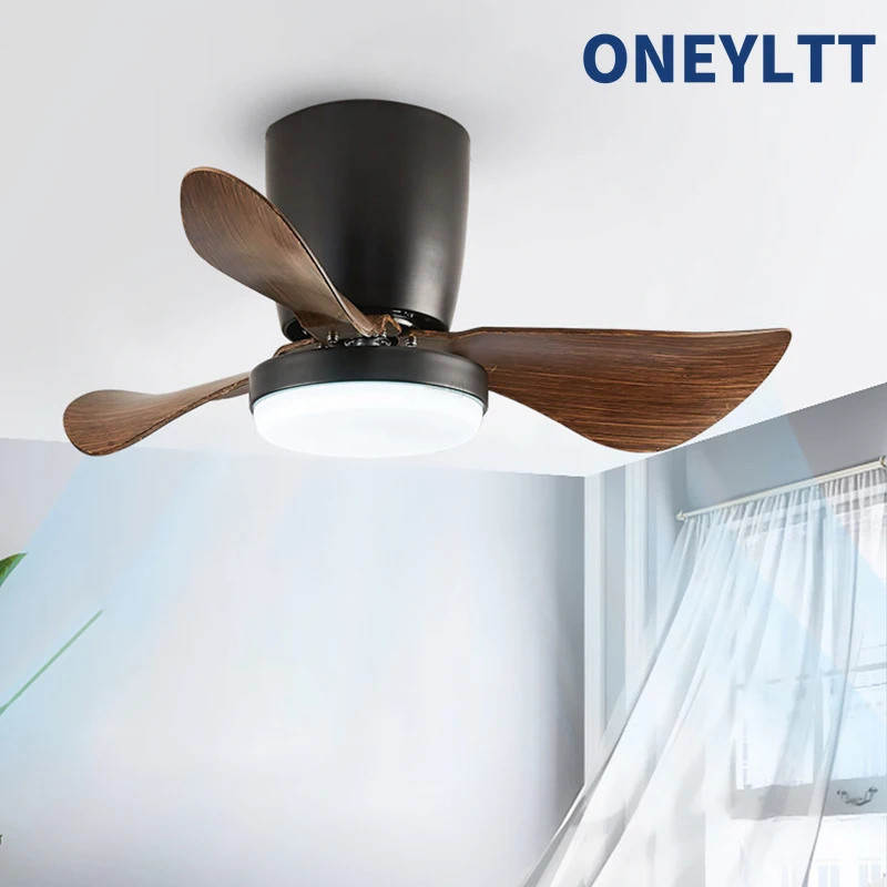 Log-ceiling-fan-light-intelligent-variable-frequency-bedroom-restaurant ...