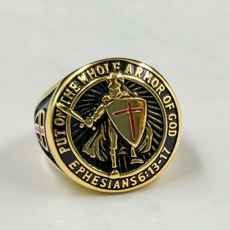 Stainless Steel Knights Templar Ring Jewelry | Crusader Knights Templar ...