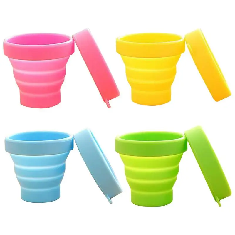 Silicone-Folding-Cup-With-Lid-For-Travel-Soft-Collapsible-Drink-Water ...