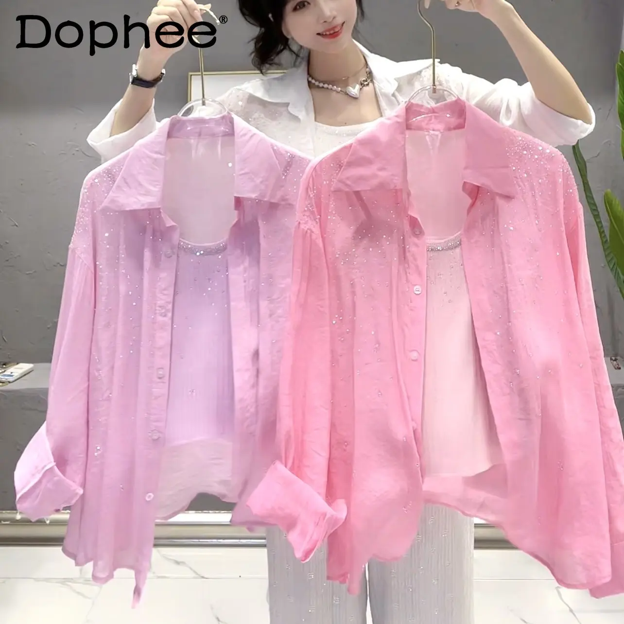 Kawaii-Sweet-Candy-Color-Thin-Long-Sleeve-Shirt-Women-Hot-Drilling ...
