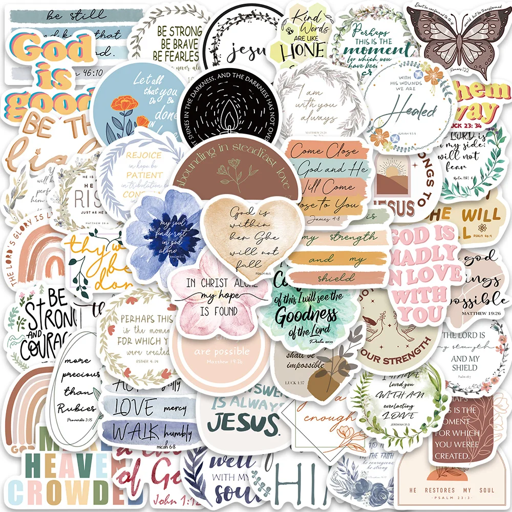 10/50PCS Biblical Sayings Holy Bible Jesus Christians Religion BOHO ...