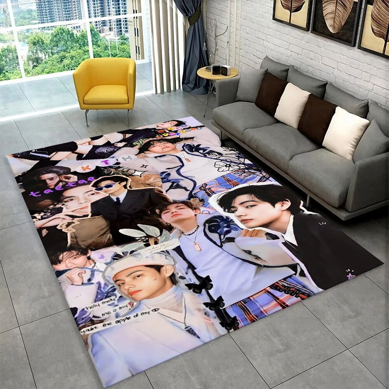 Kpop B-BTS Kim Tae Hyung V Carpet Rug for Playroom Bedroom Living Room ...