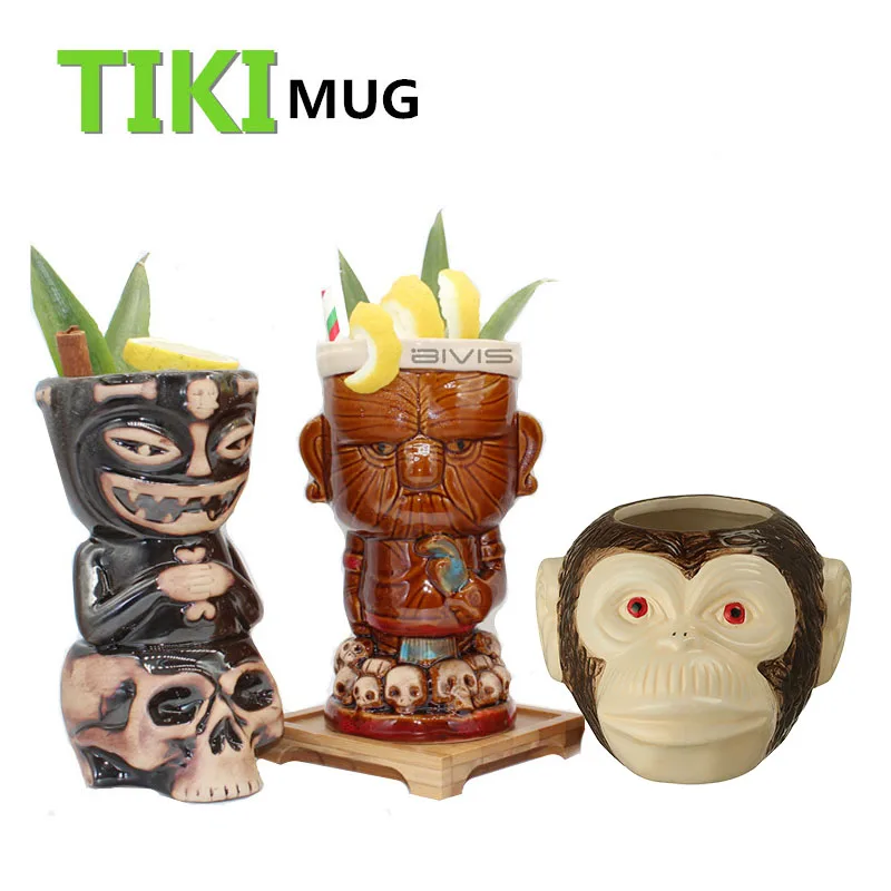 Tiki Mug Tiki Tumblers Ceramic Hawaiian Party Mugs Glasses - AliExpress 15