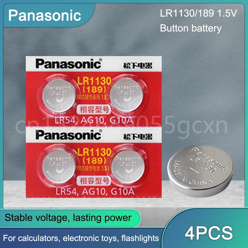 4PCS-Panasonic-Alkaline-Button-Cell-Battery-189-LR1130-AG10-SR1130-389 ...