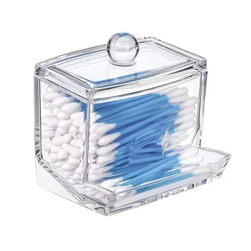 Cotton-Swab-Box-Transparent-Bamboo-Cover-Dustproof-Cotton-Swab ...