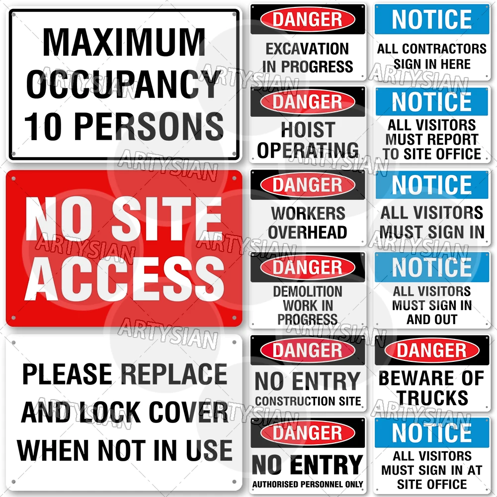 Workplace Safety Metal Sign Work in Progress Restricted Access ...