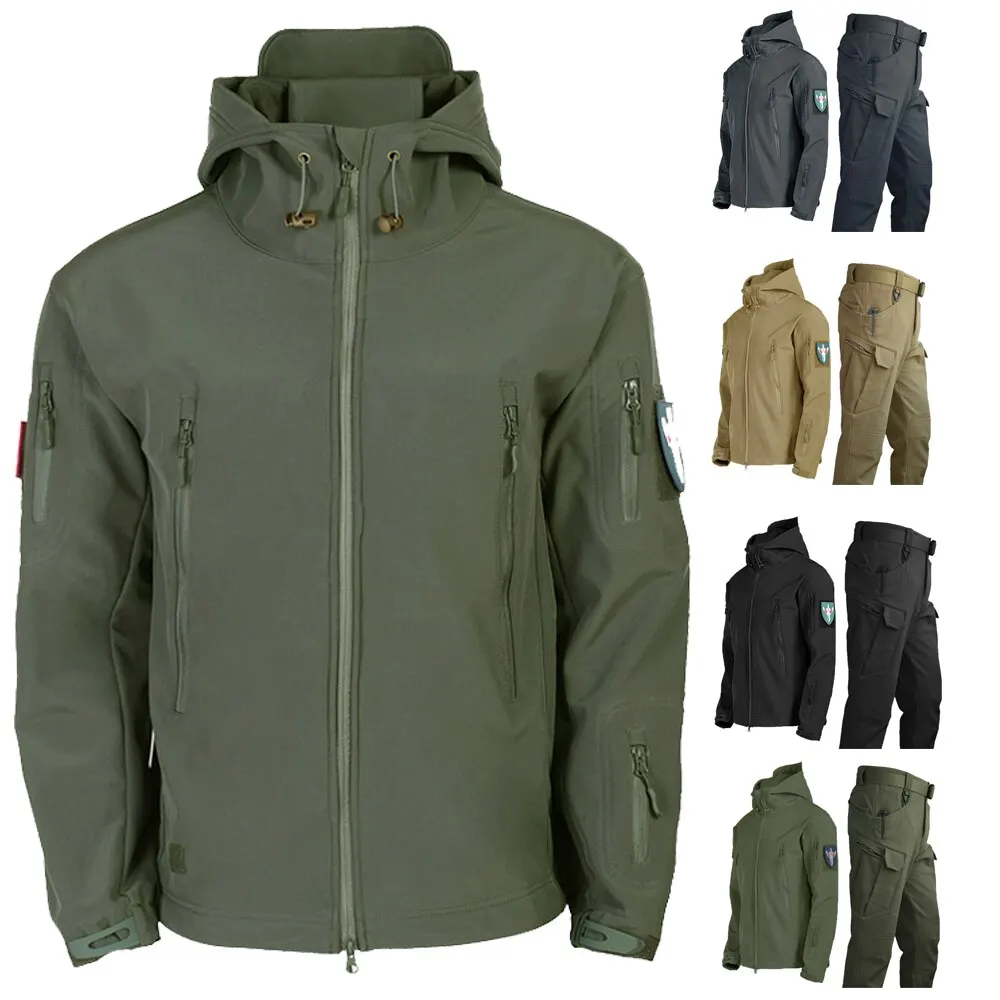 Winter Autumn Fleece Men Jacket Military Tactical Waterproof Suit ...