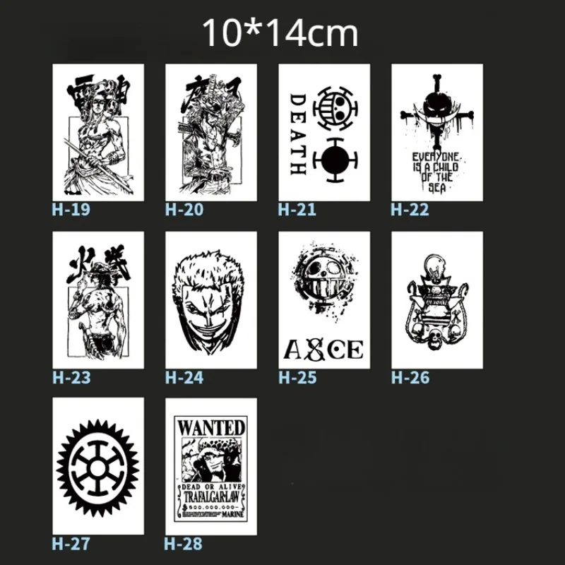 Herbal-Tattoo-Sticker-One-Piece-Series-Enel-Trafalgar-Law-Dracule ...