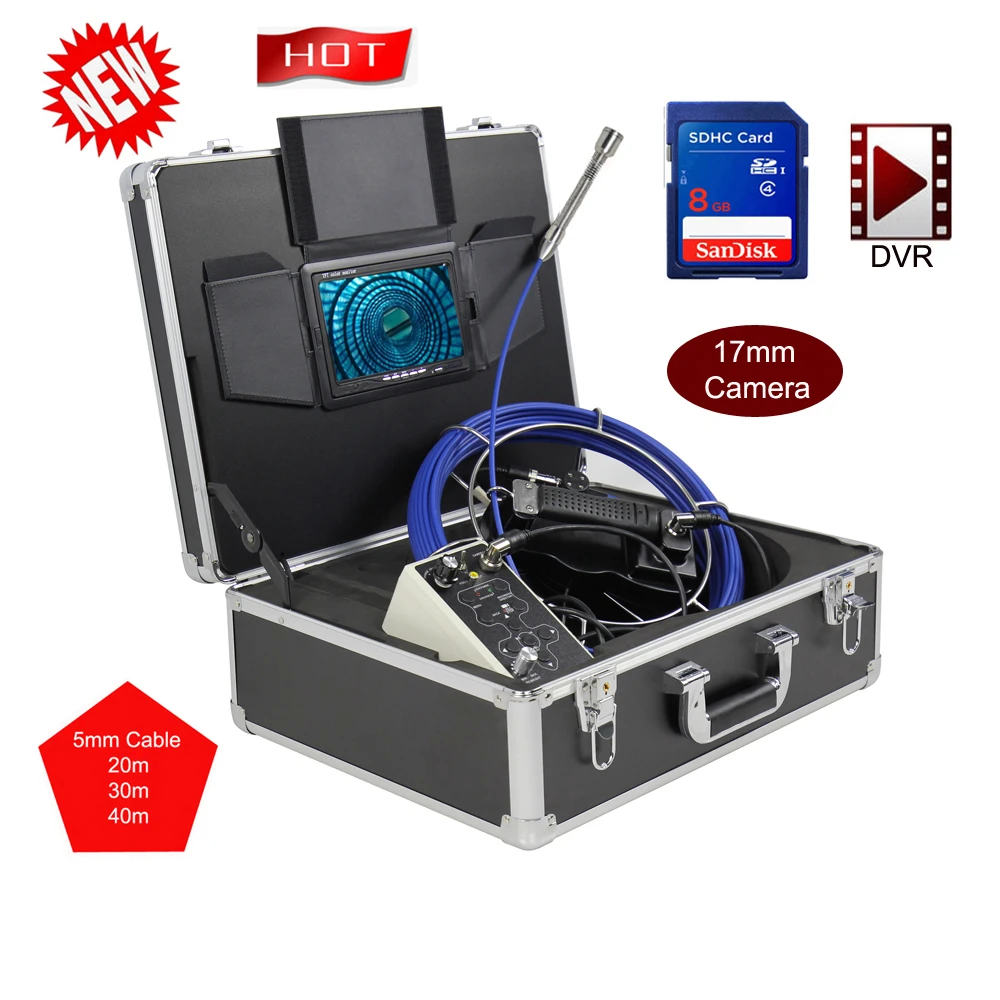 17mm-Lens-Pipe-Sewer-Inspection-Video-Camera-Drain-Inspection-System ...