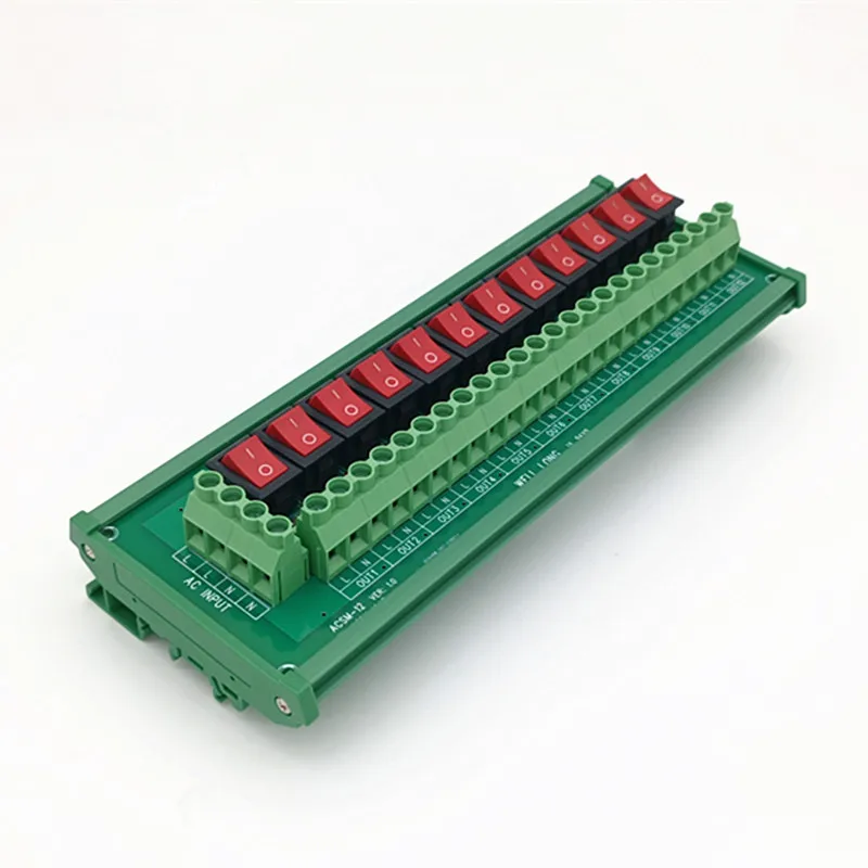 DIN-Rail-Mount-12-Channel-Rocker-Switch-AC-125V-250V-Power-Distribution ...