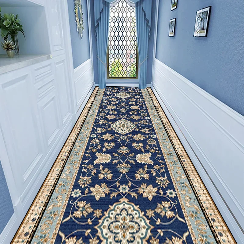 Luxury European Hall Corridor Carpet Non-slip Washable Runner Stairway ...