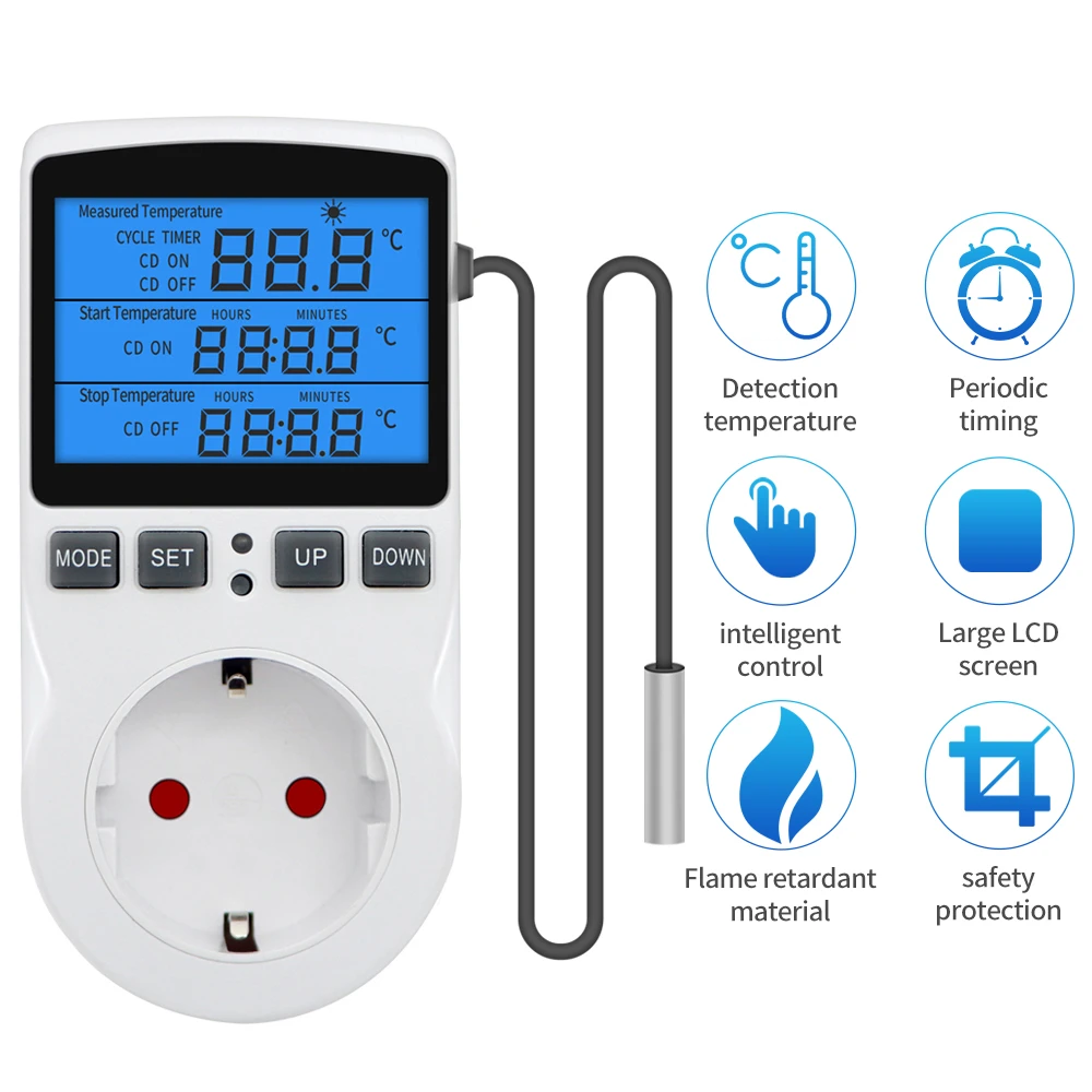 Kt3100 Timer Socket Digital Thermostat 220v Temperature Controller ...